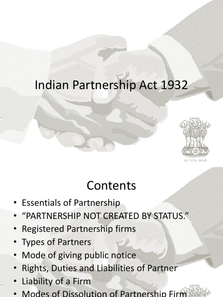 Partnership Act 1932 | PDF | Partnership | Business Law