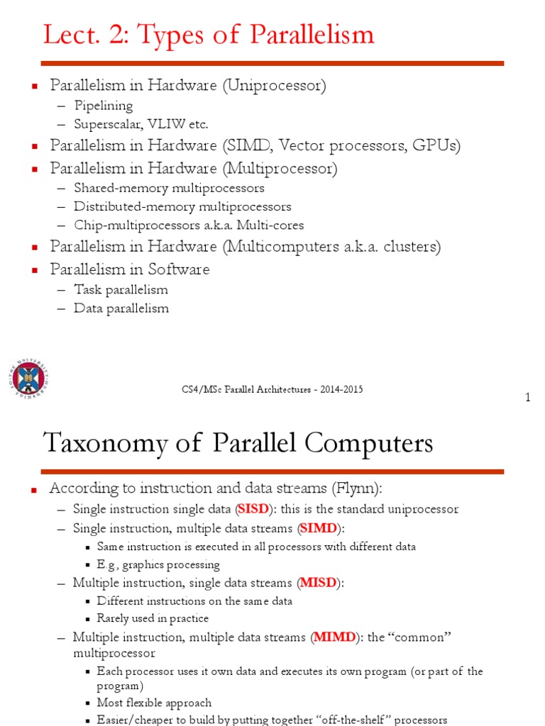 Lecture02 Types Pdf Parallel Computing Central Processing Unit