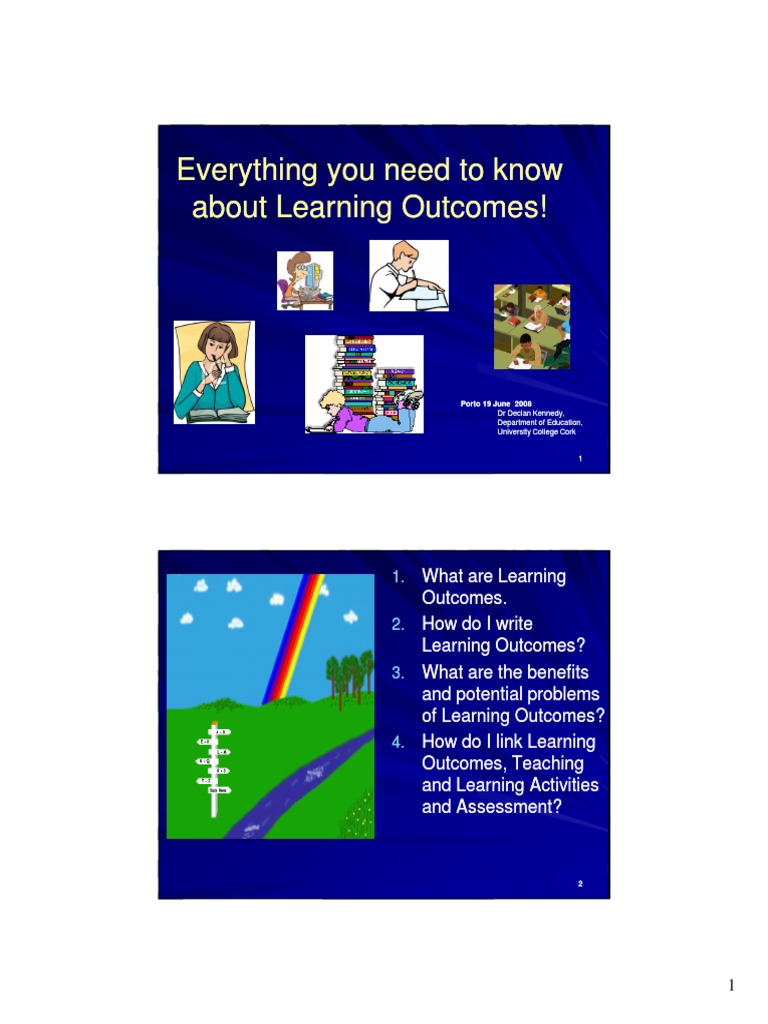 Bloom's Taxonomy for Learning Outcomes | PDF | Educational Assessment ...