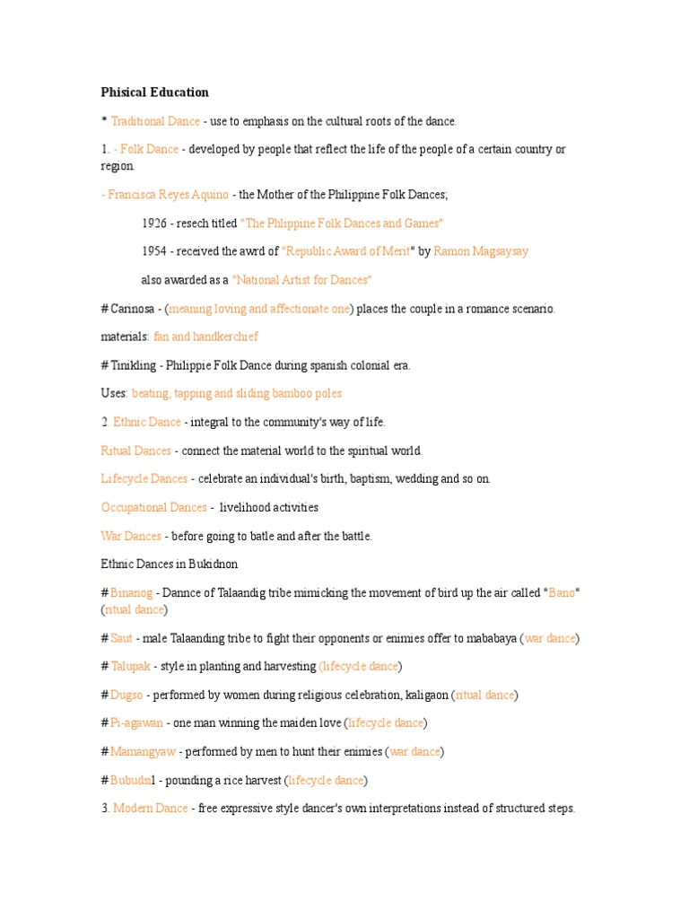 P.E Pointers | PDF | Ballroom Dance | Dances