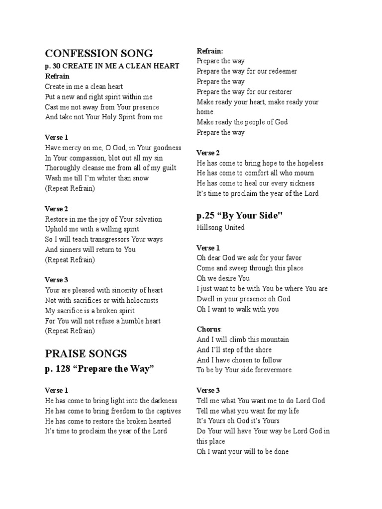 Praise and Worship | PDF | Refrain | Song Structure