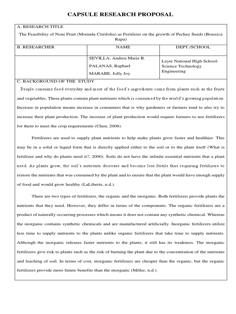 Research Capsule | PDF | Fertilizer | Plants