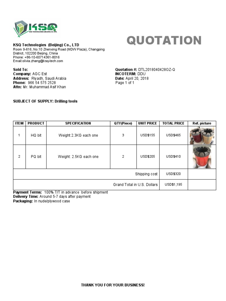 Quotation From China | PDF