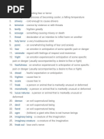 Essential Horror Vocabulary Guide | PDF