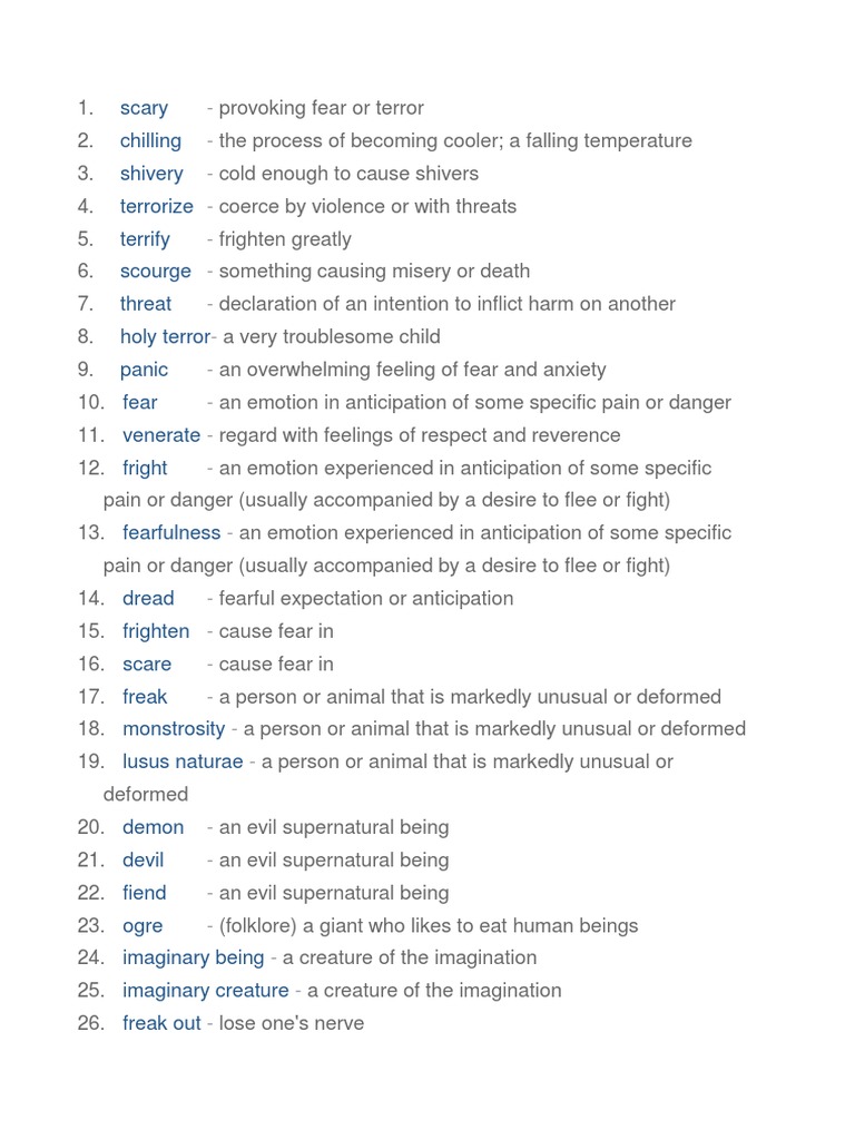 Scary Chilling Shivery Terrorize Terrify Scourge Threat Holy Terror ...