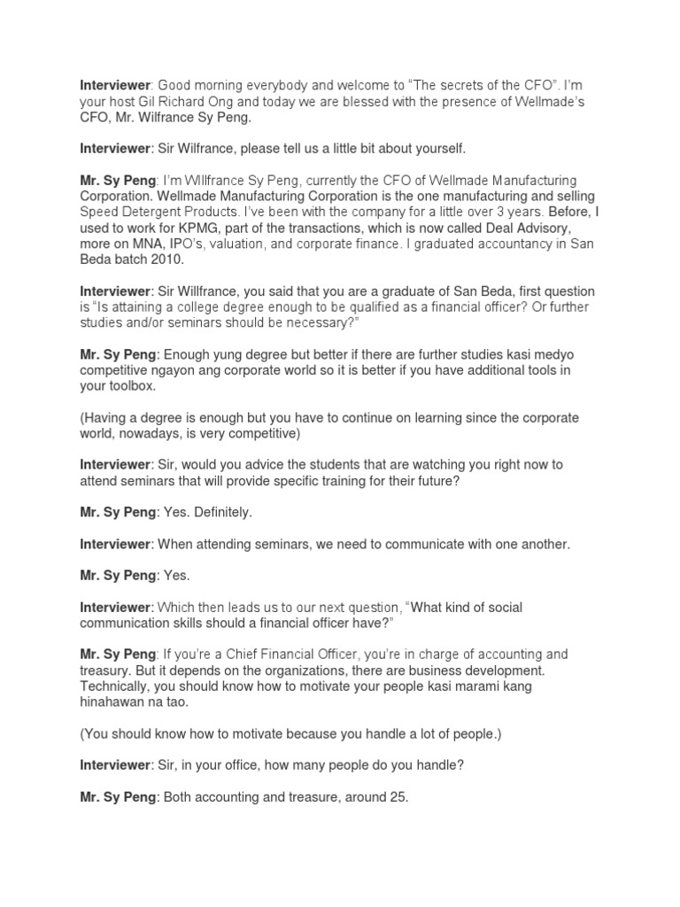 Q and A Script | PDF | Economies | Business