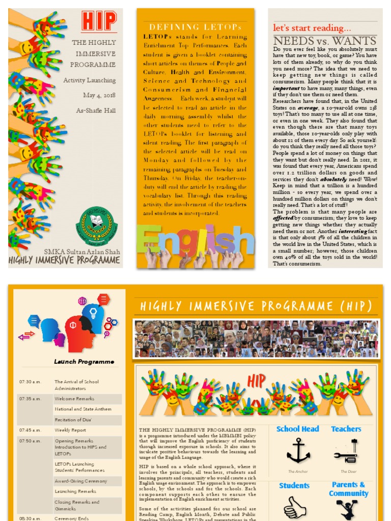 Hip Brochure Nry | PDF | Teaching | Behavior Modification