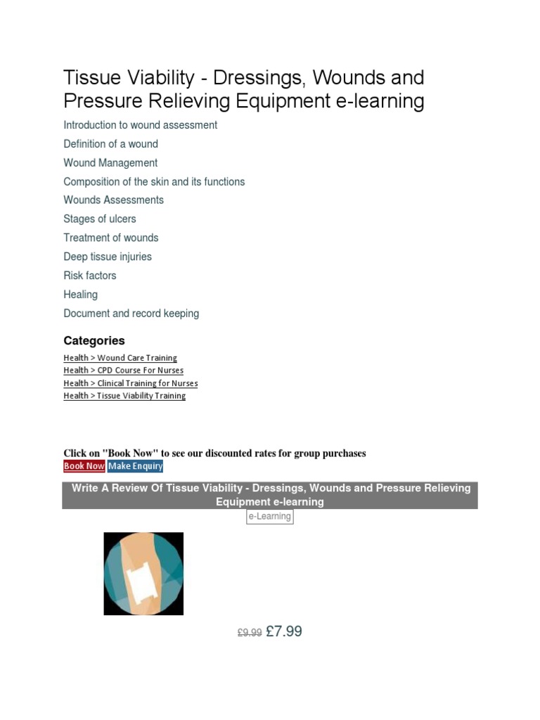 Tissue Viability - Dressings, Wounds and Pressure Relieving Equipment E ...