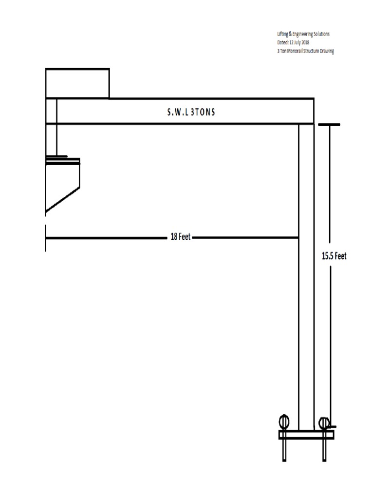 3 Ton Monorail Structure Drawing PDF | PDF