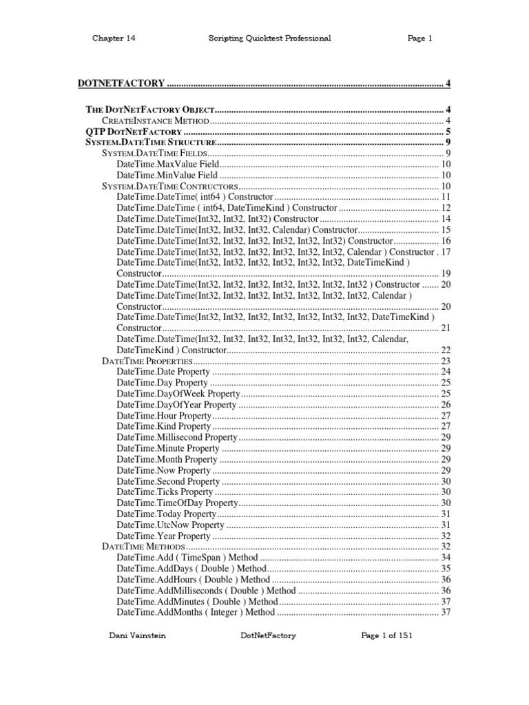 Scripting QTP - CH14 - DotNet | PDF | Component Object Model | Constructor (Object Oriented ...
