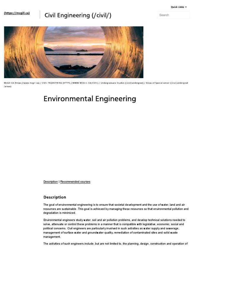 Environmental Engineering - Civil Engineering - McGill University | PDF ...