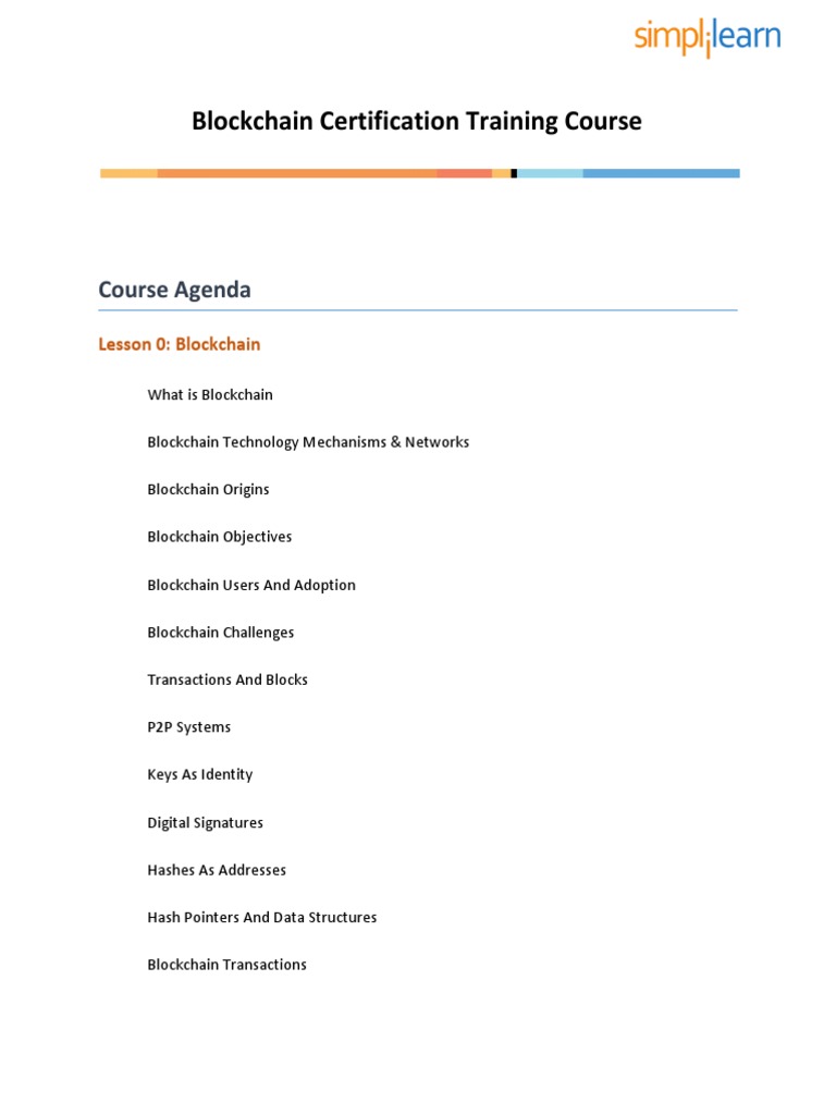 Blockchain Certification Training Course | PDF | Information Technology Management | Computing