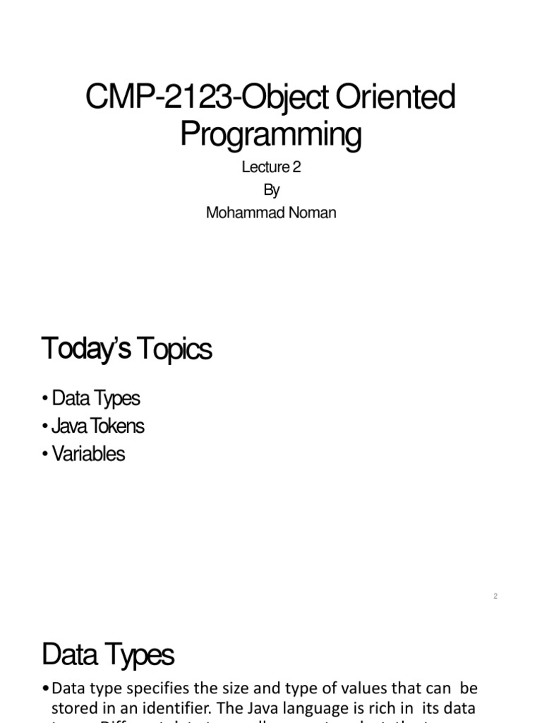 CMP-2123-Object Oriented Programming: by Mohammad Noman | PDF | Method (Computer Programming ...