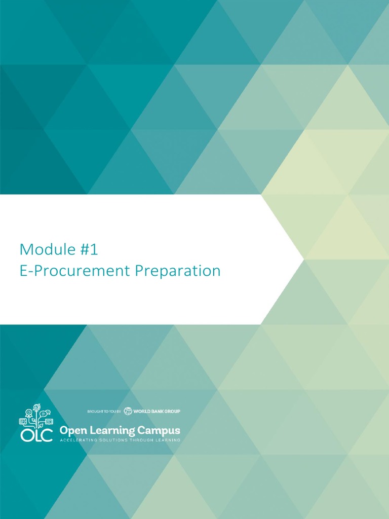 Module #1 E-Procurement Preparation | PDF | Procurement | Governance