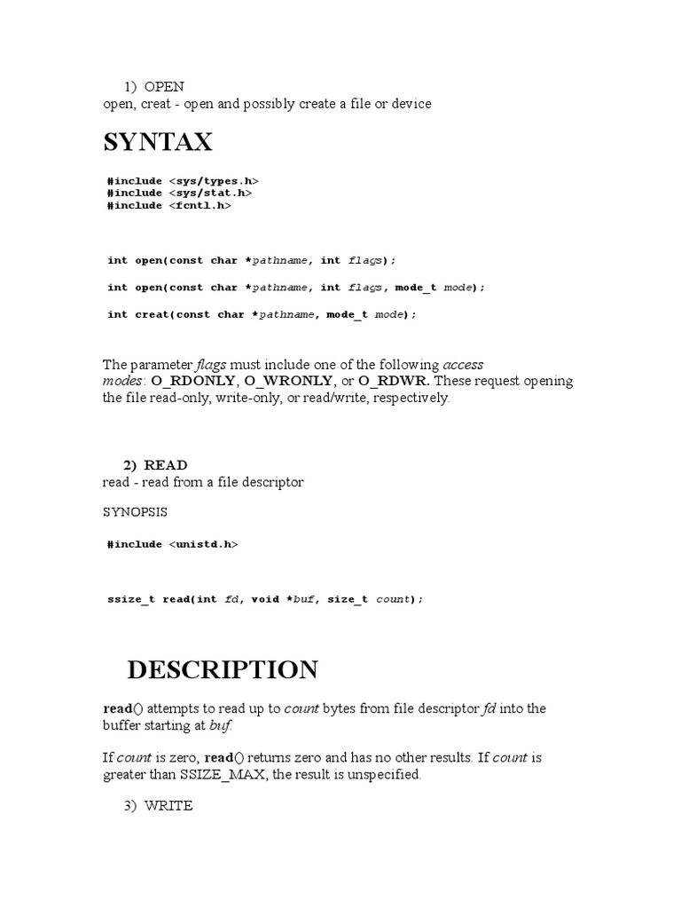 System Calls Cse325 | PDF