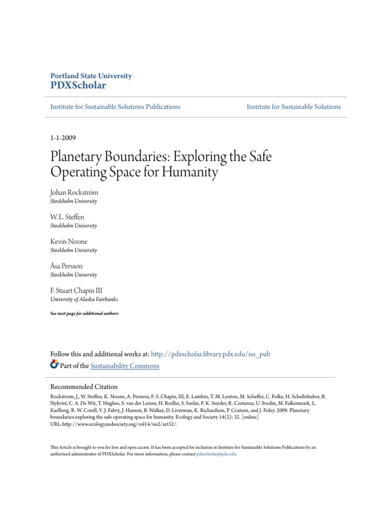 Planetary Boundaries Exploring The Safe Operating Space For Humanity | PDF | Ocean Acidification ...
