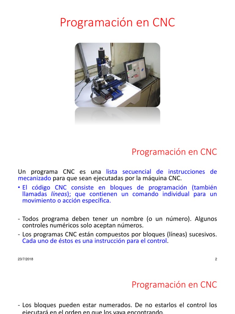 Programación en CNC PDF | PDF | Programa de computadora | Programación