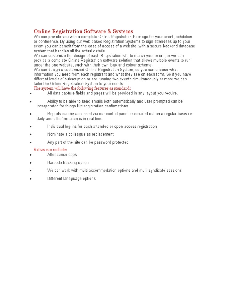 Event Registration Solutions | PDF