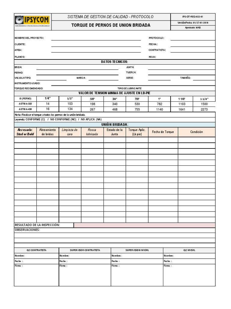 Torque de Perno | PDF | Esfuerzo de torsión | Movimiento (física)