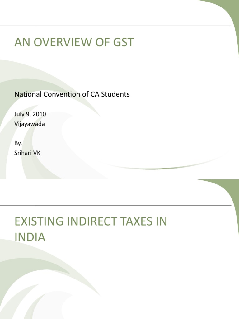 An Overview of GST | PDF | Government Finances | Value Added Tax
