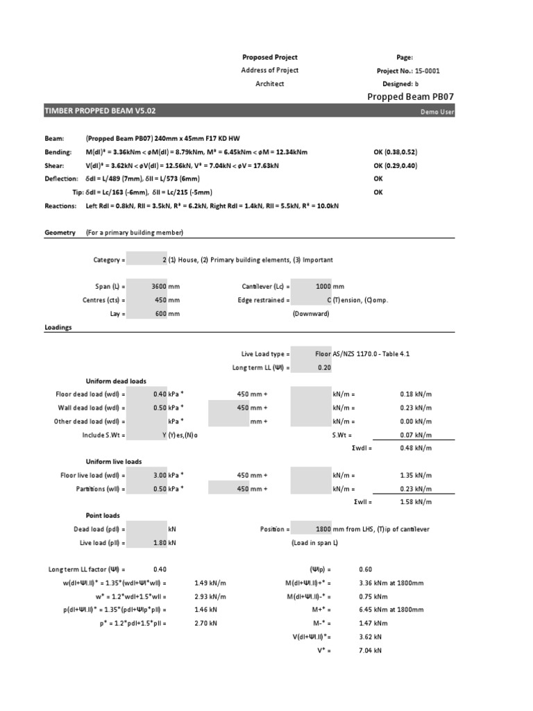 Timber Propped Beam 1 | PDF | Beam (Structure) | Materials Science