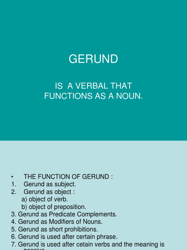 The Functions of Gerund: A Comprehensive Guide to Using Gerunds as ...