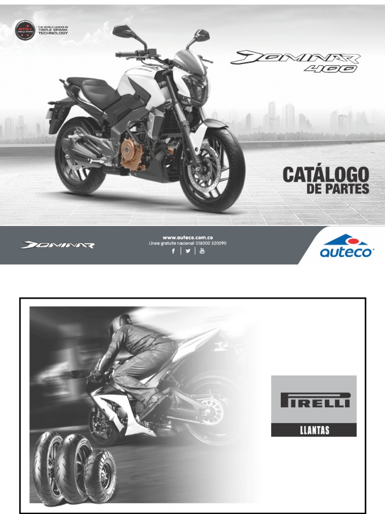 Catalogo Partes Bajaj Dominar 400 - Marzo 2018 | Motores | Ingeniería ...