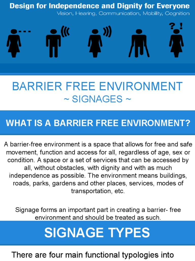 Barrier Free Environment: Signages | PDF | Typefaces | Typography