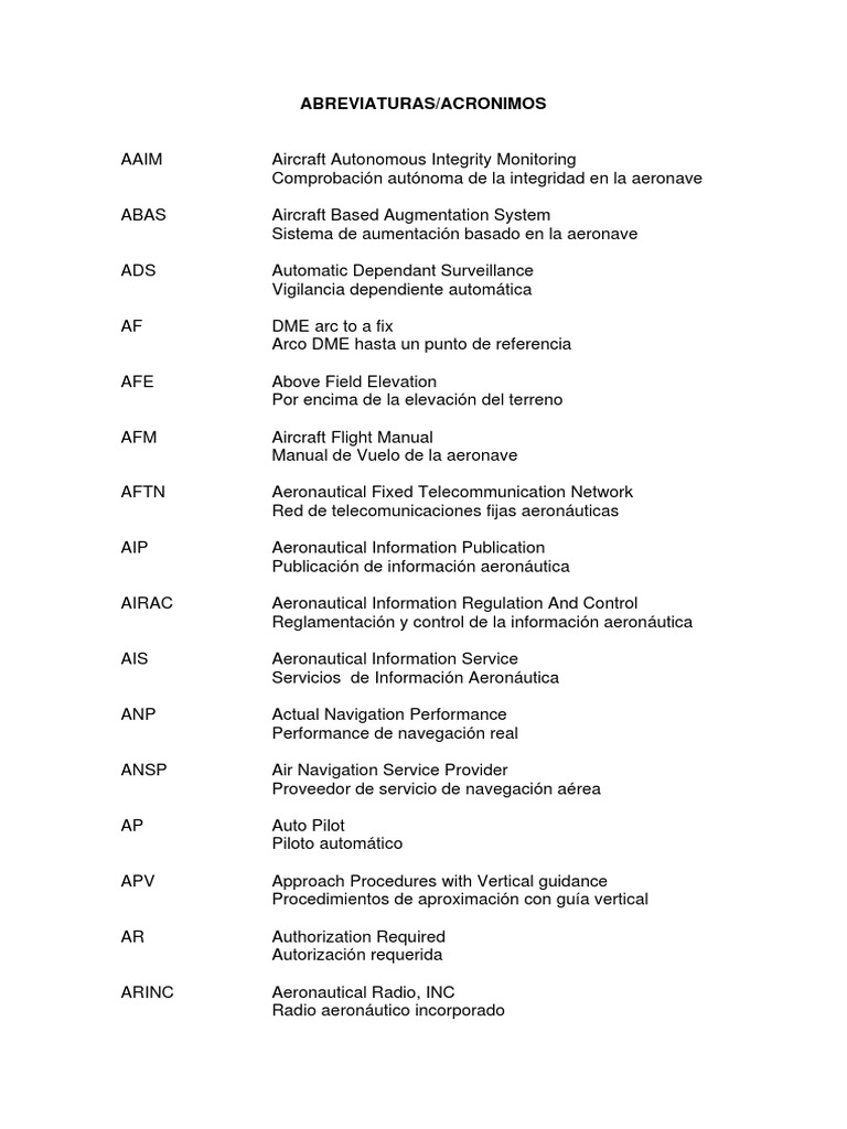 Abreviaturas y Expl Doc 9613 PDF | PDF | Sistema de Posicionamiento ...