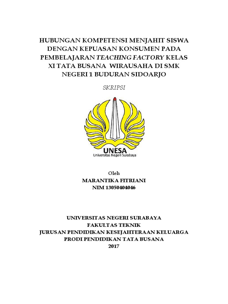 Contoh Cover Skripsi Unesa | PDF