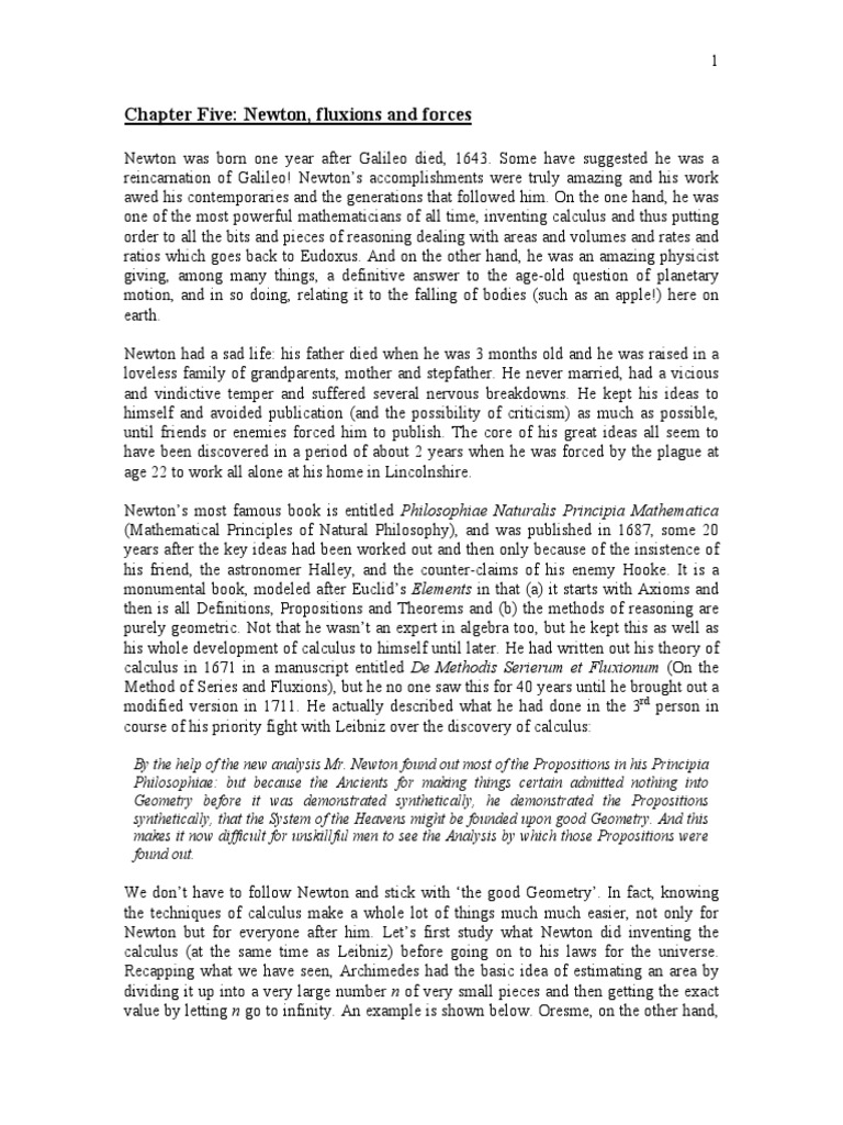 Newton's Development of Calculus: Fluxions, Limits, and the ...