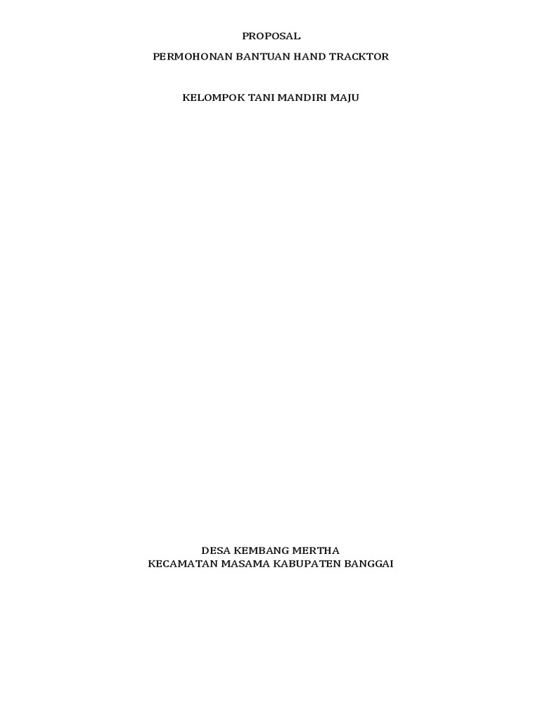 Proposal Hand Traktor | PDF