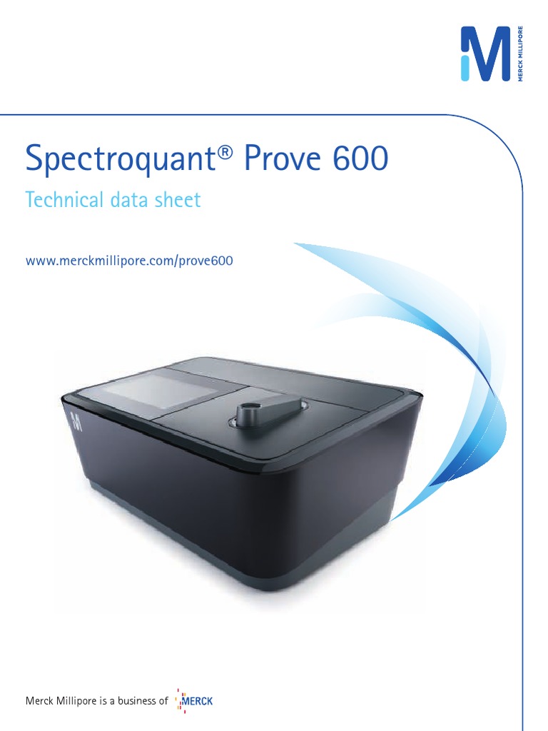 Spectroquant Prove 600: Technical Data Sheet | PDF | Absorbance ...