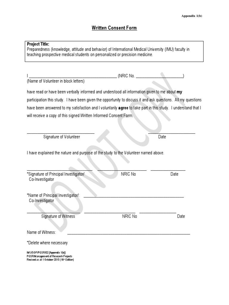 Consent Form (English) | PDF