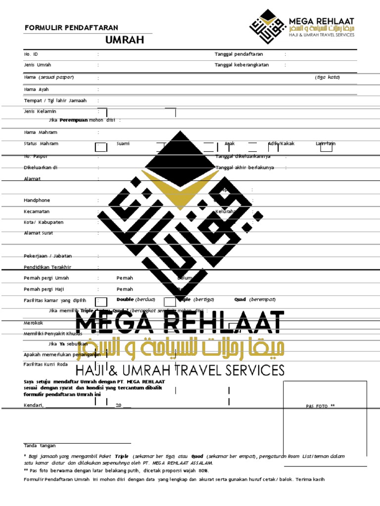 Form Umrah Ketentuan Umrah | PDF