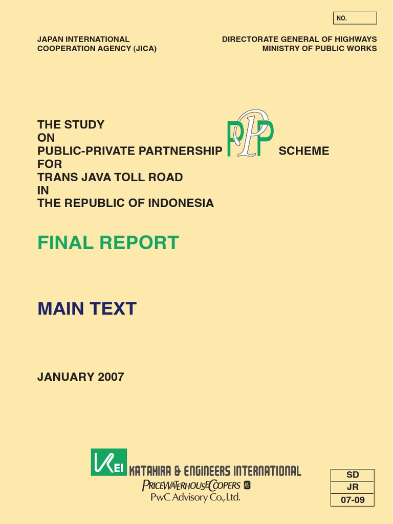 Final Report: Main Text | PDF | Public–Private Partnership | Road