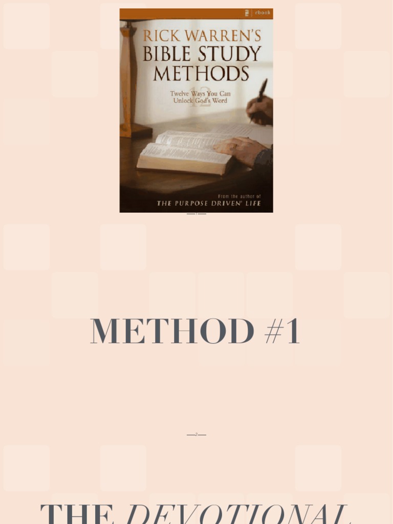 Devotional Method for Bible Study | PDF | God In Christianity | Meditation