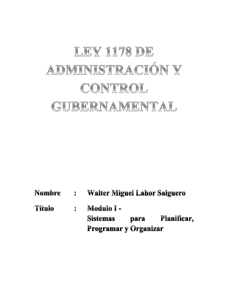 Ley 1178 | PDF