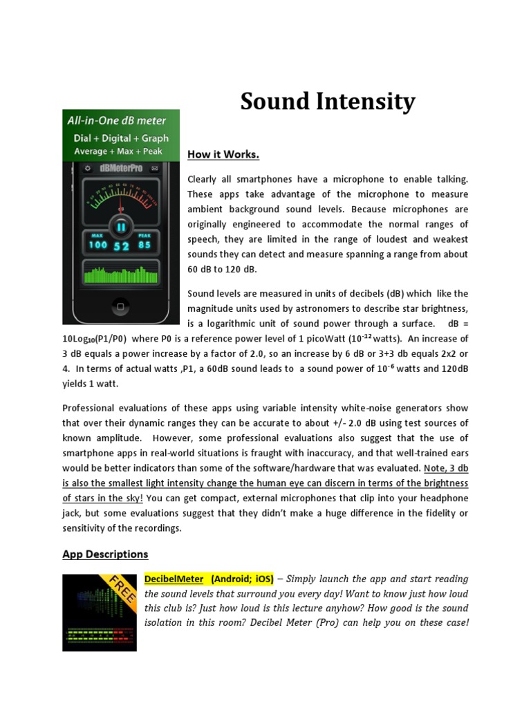 Sound Intensity: How It Works | PDF | Decibel | Waves