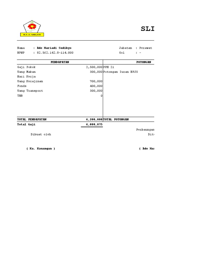 Slip Gaji Ade | PDF