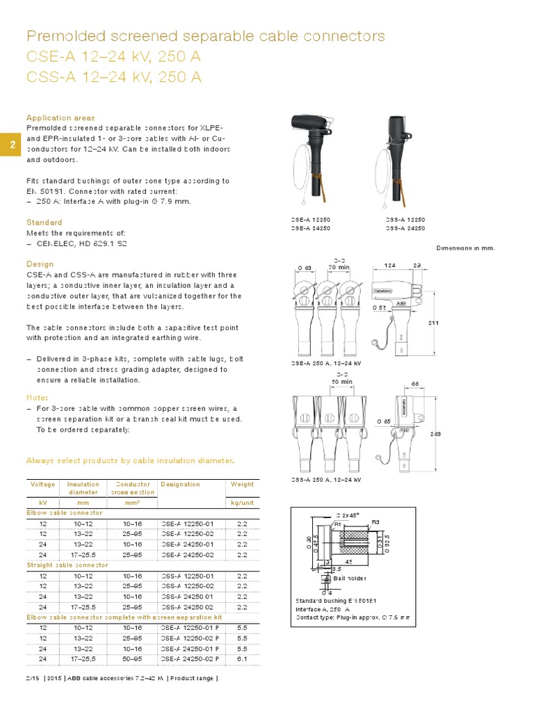 2015 - Catalog - ABB Cable Accessories 12-42 KV - English - CSE-A ...