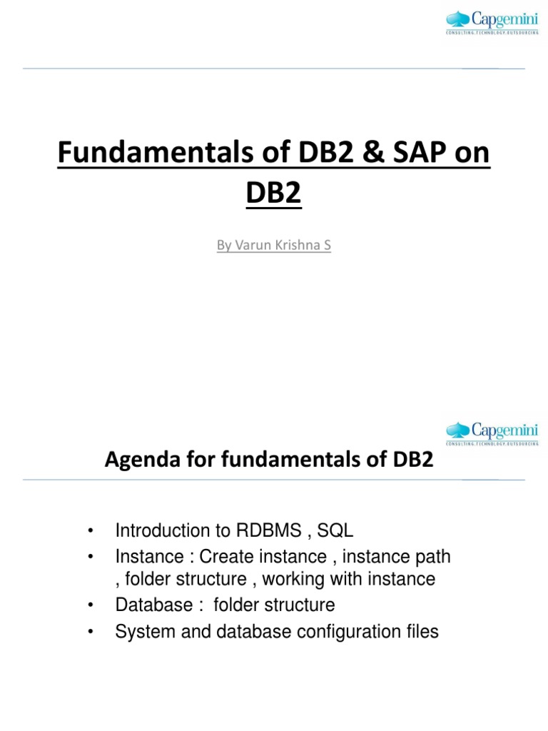 Fundamentals of DB2 & SAP on DB2 | PDF | Ibm Db2 | Databases