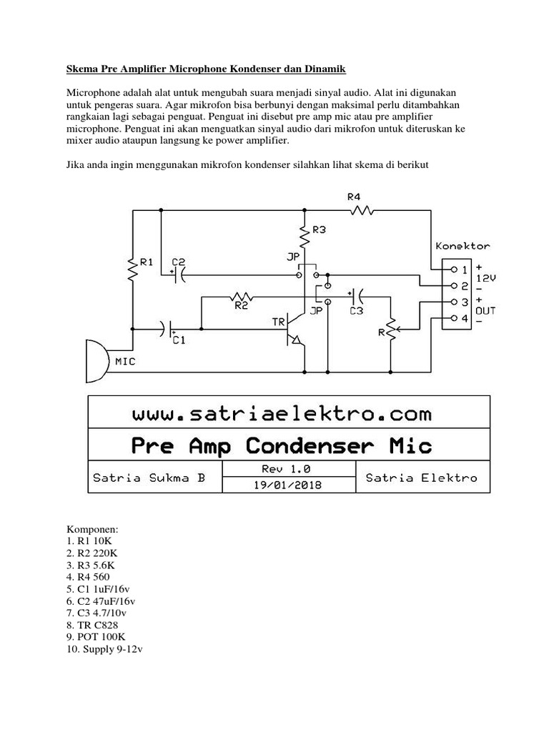 Skema Preamp Mic Kondenser dan Dinamik | PDF