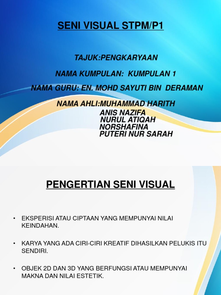 Seni Visual STPM 1 (K1) | PDF