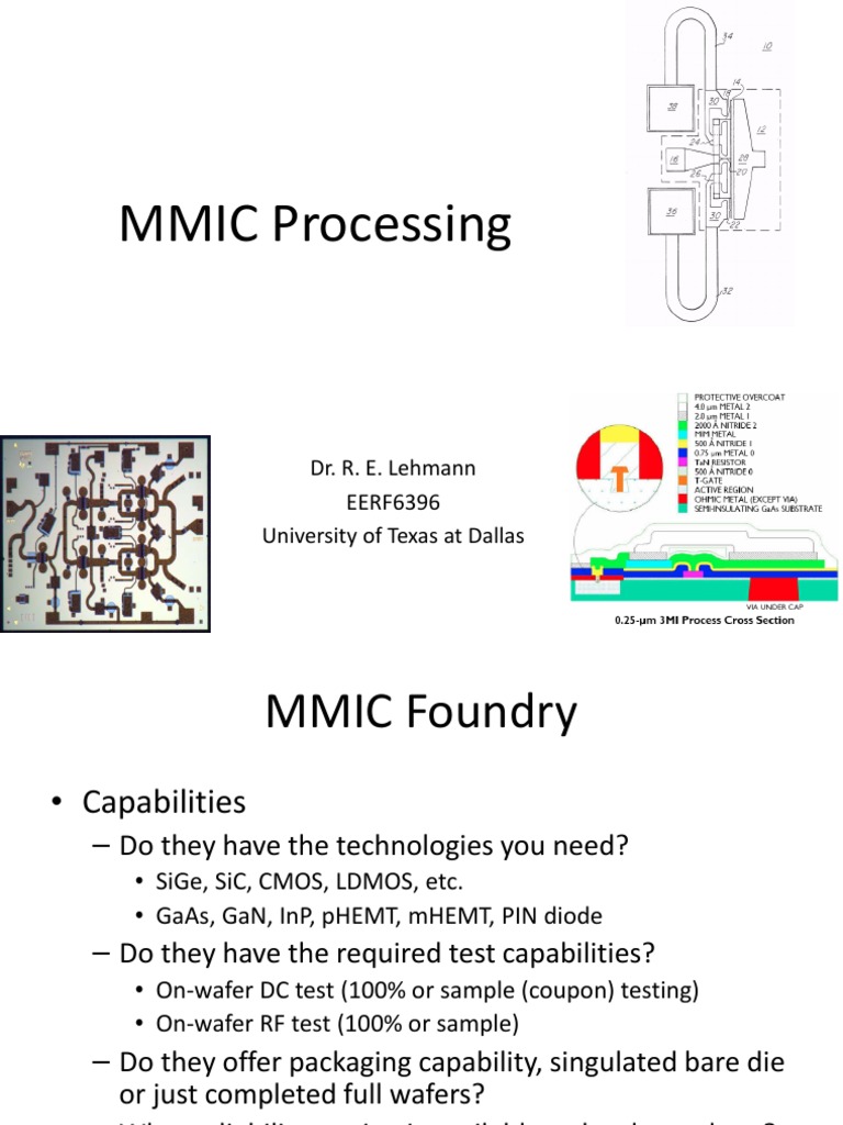 MMIC Design, Part 2 - Processing | PDF | Field Effect Transistor ...