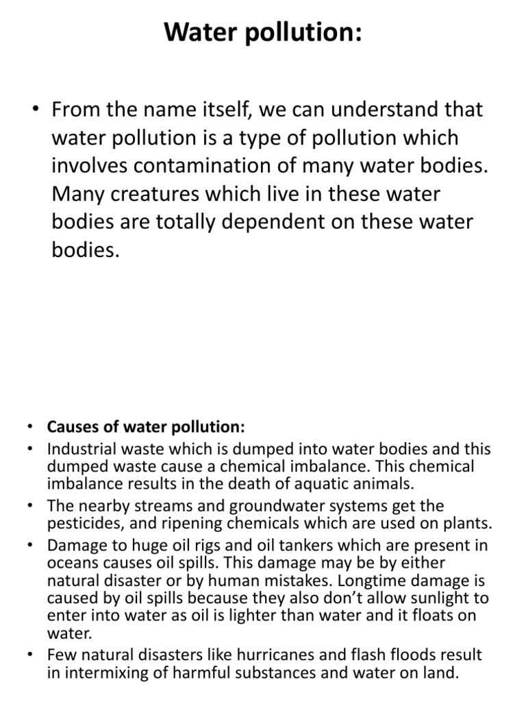 Causes of Water Pollution Explained | PDF