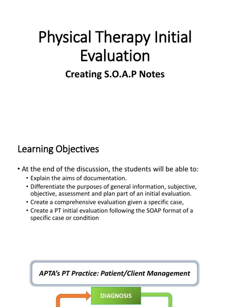 Physical Therapy Initial Evaluation Guide | PDF | Balance (Ability ...
