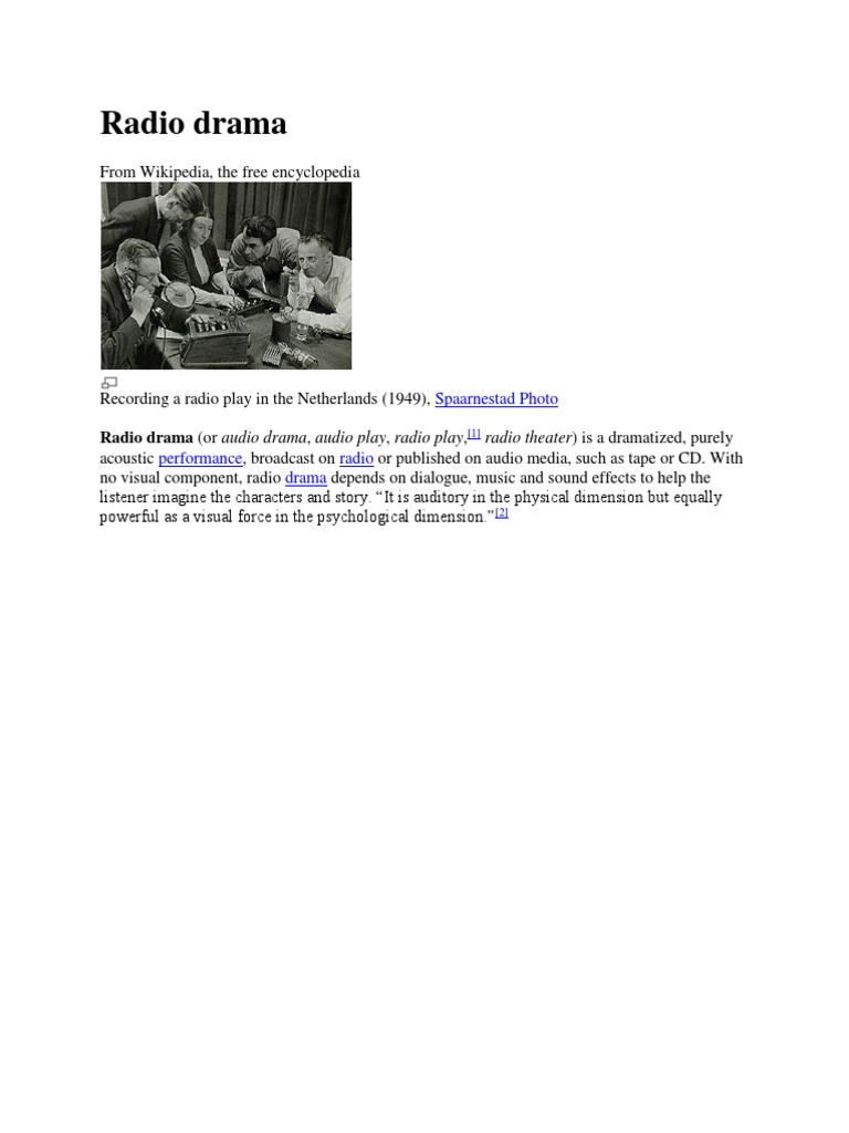 Radio Drama: Acoustic Storytelling | PDF