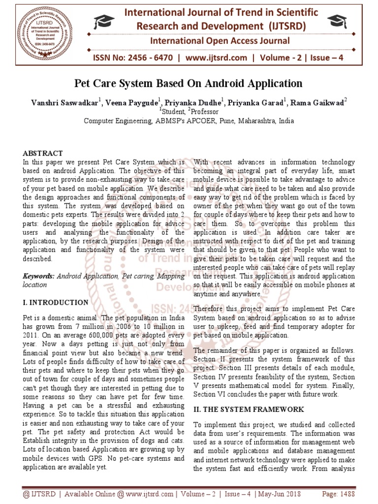 Pet Care System Based On Android Application | PDF | Android (Operating ...