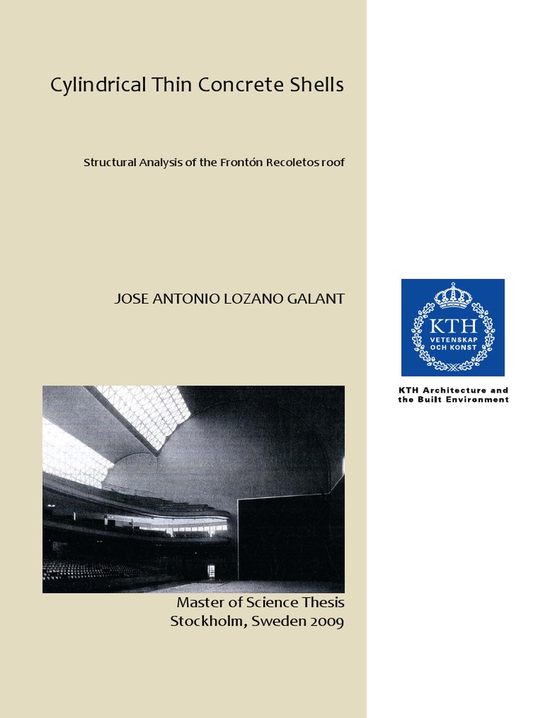Cylindrical Thin Concrete Shells PDF | PDF | Concrete | Dome